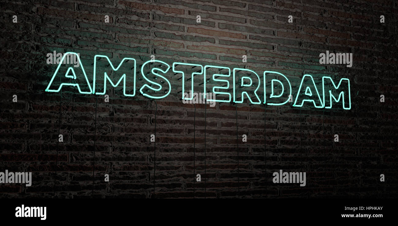 Amsterdam realistic neon sign hi-res stock photography and images - Alamy