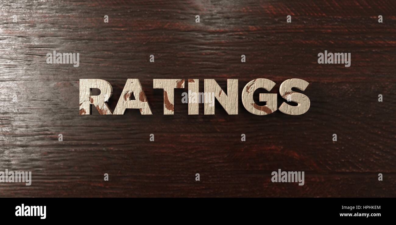 Ratings - grungy wooden headline on Maple - 3D rendered royalty free ...