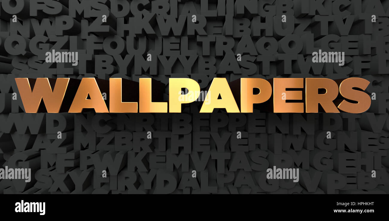 Wallpapers - Gold text on black background - 3D rendered royalty free ...