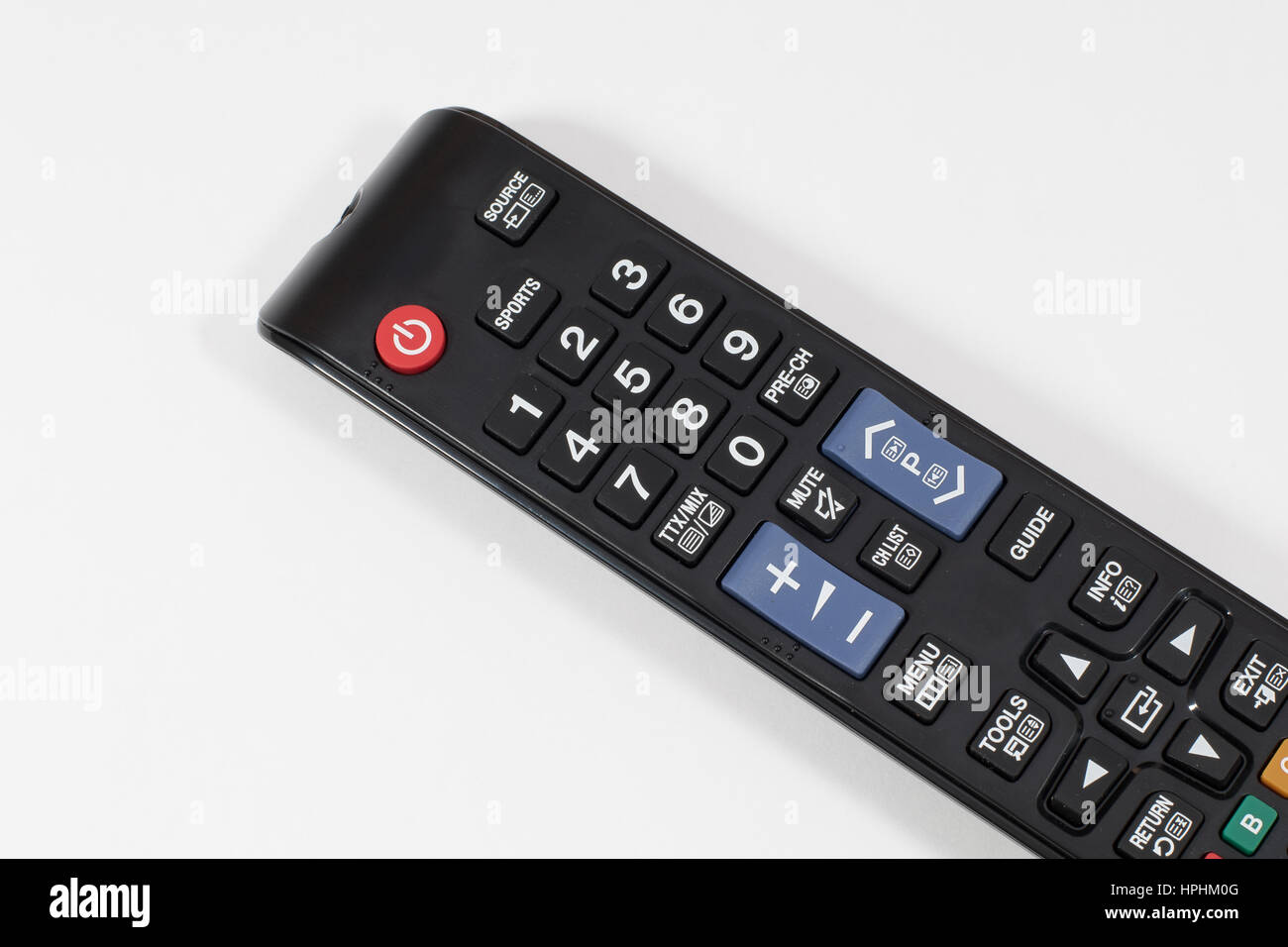 Black Television remote Control studio shot on a black background Stock ...