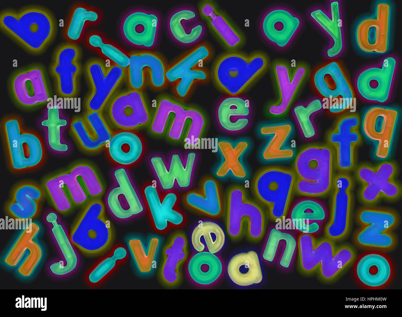 Letter glow effect hi-res stock photography and images - Alamy