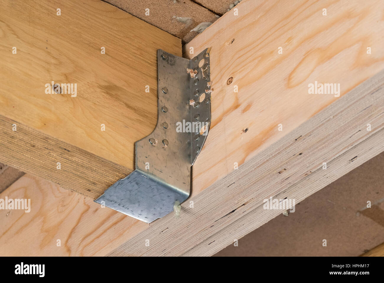 close up view of a joist truss bracket Stock Photo - Alamy