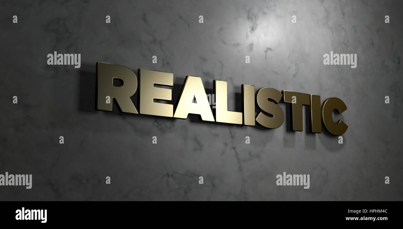 Realistic - Gold text on black background - 3D rendered royalty free ...