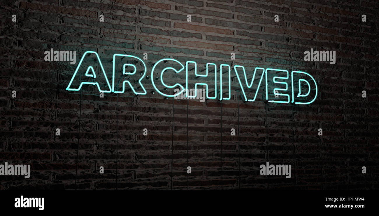 ARCHIVED -Realistic Neon Sign on Brick Wall background - 3D rendered ...