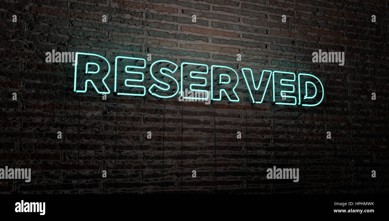 RESERVED -Realistic Neon Sign on Brick Wall background - 3D rendered ...