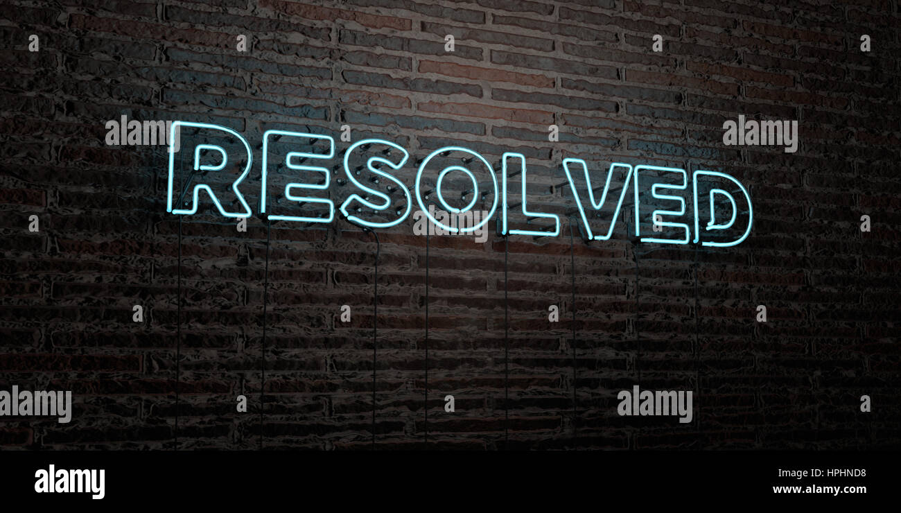 RESOLVED -Realistic Neon Sign on Brick Wall background - 3D rendered ...