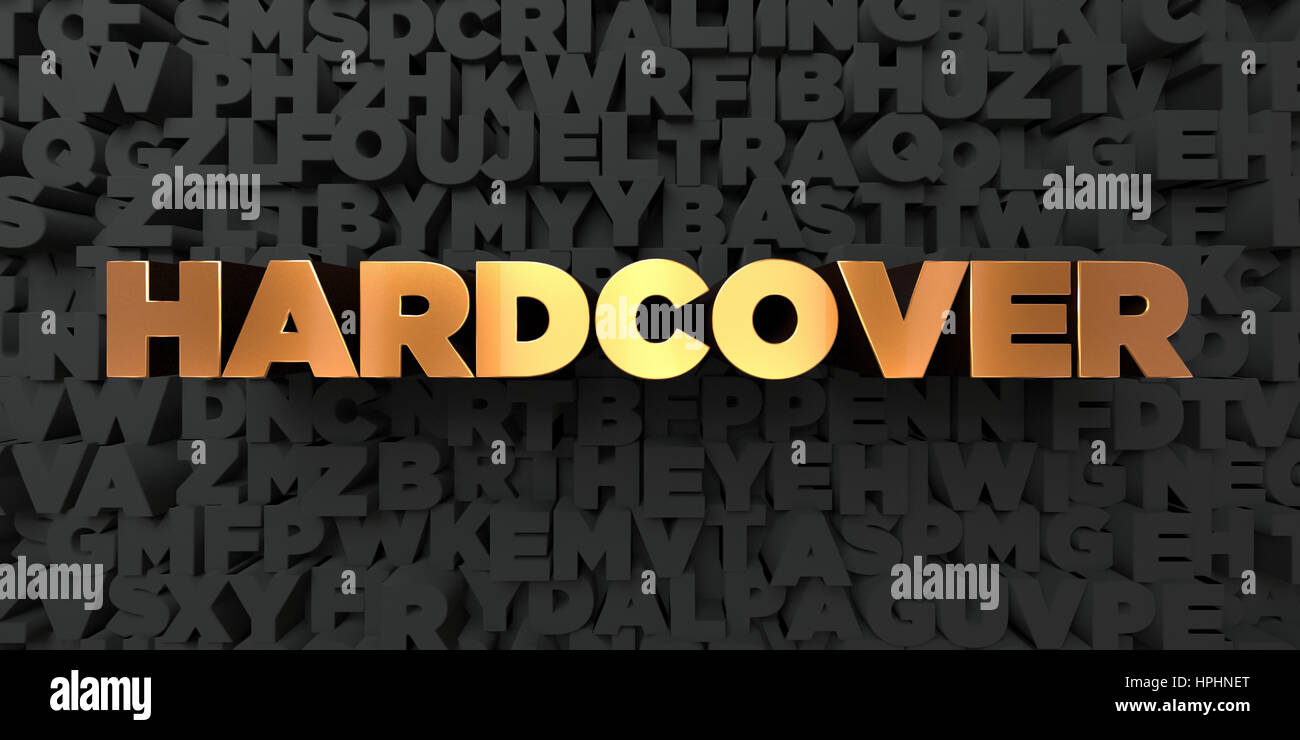 Hardcover - Gold text on black background - 3D rendered royalty free ...