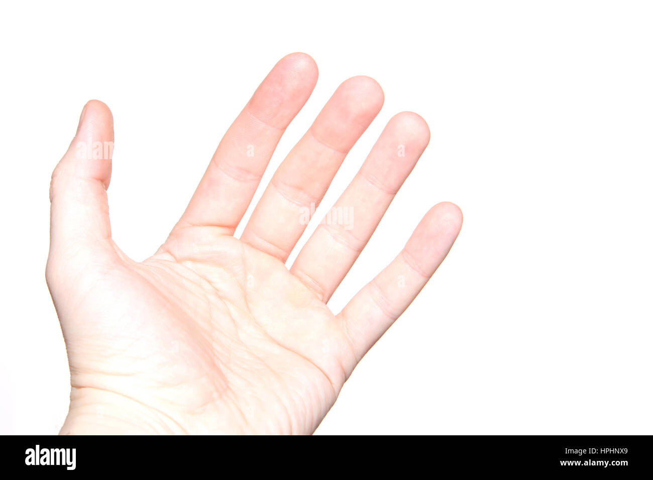 one man hand isolated on white background Stock Photo - Alamy