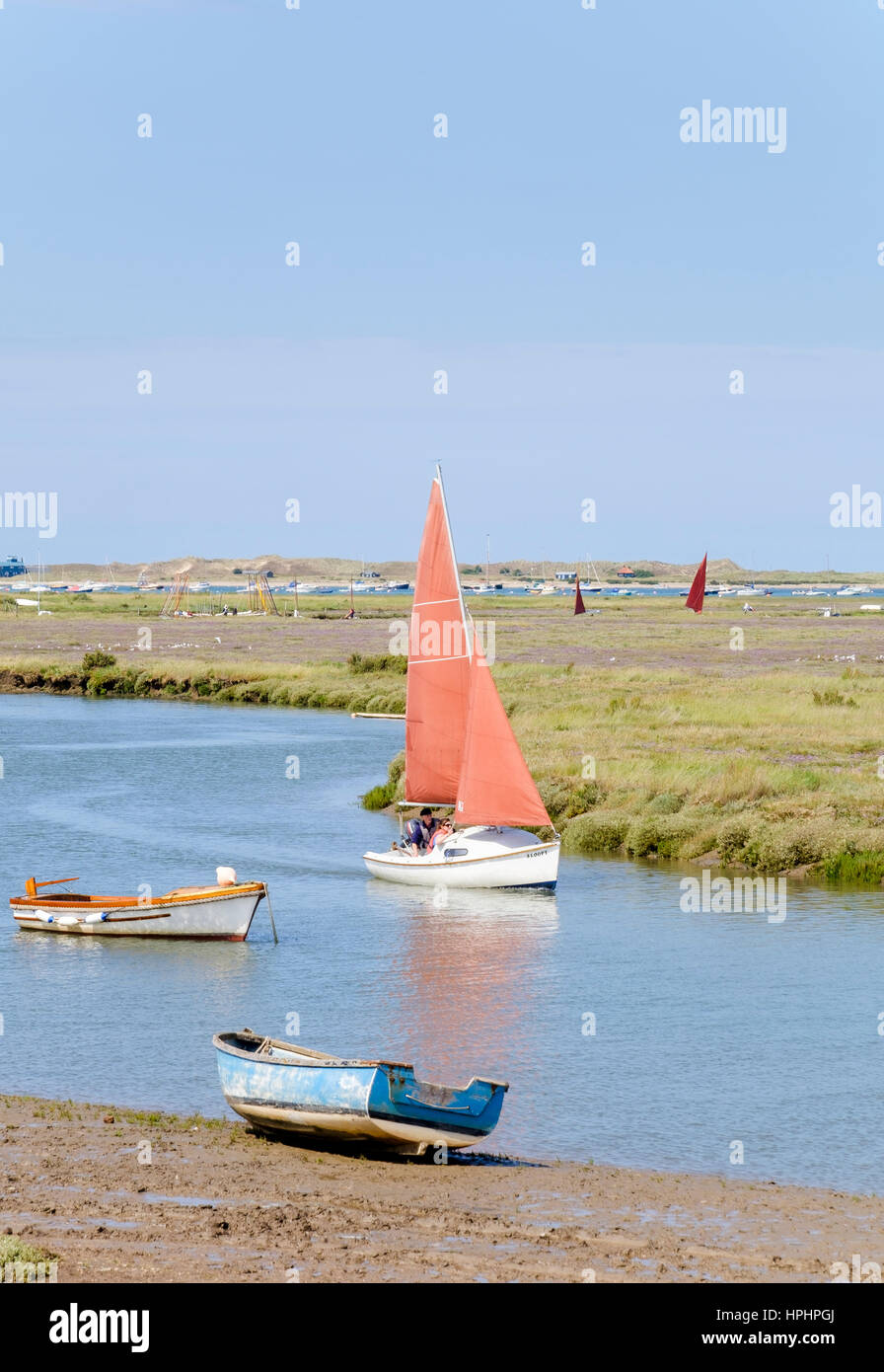 Saling boats at Morston key Stock Photo - Alamy