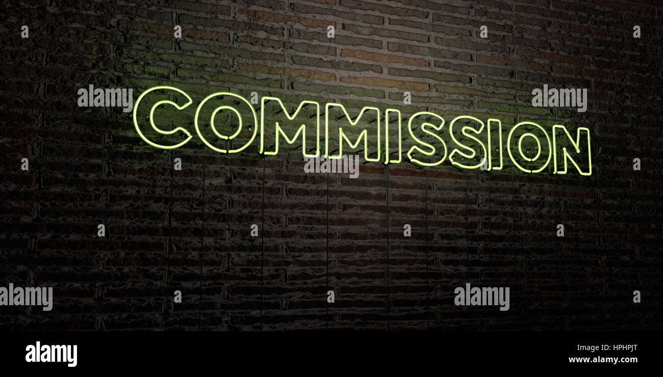 COMMISSION -Realistic Neon Sign on Brick Wall background - 3D rendered ...