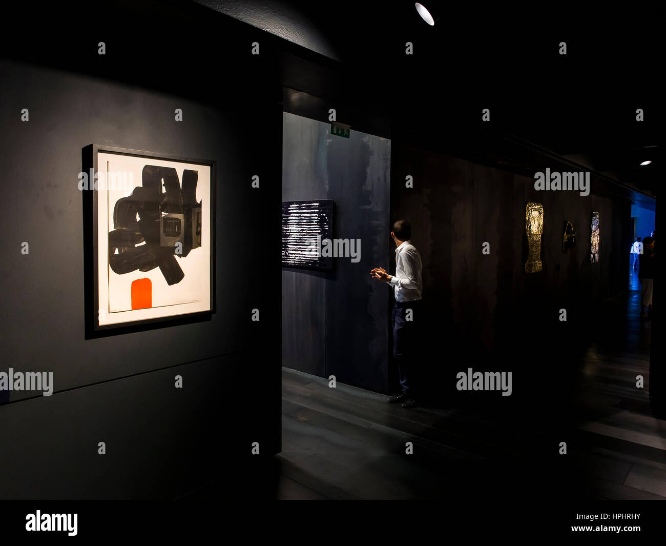 France, Aveyron, Rodez, Soulages museum, Outrenoir exhibition for ...