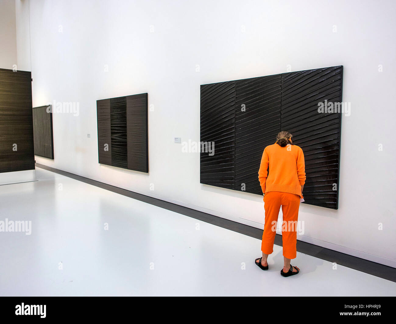 France, Aveyron, Rodez, Soulages museum, Outrenoir exhibition for ...