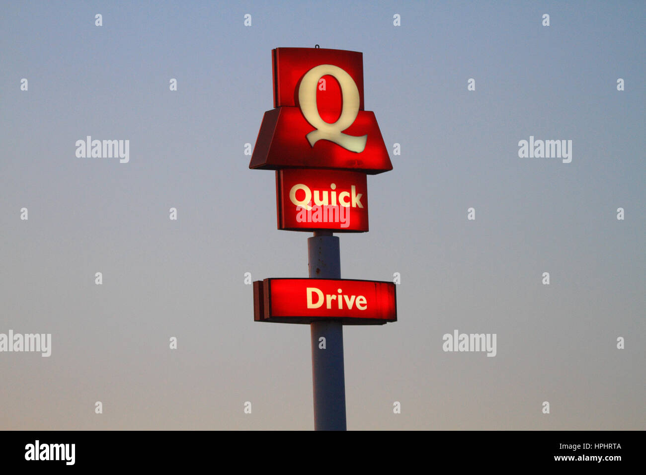 France, Quick restaurant in the evening Stock Photo - Alamy