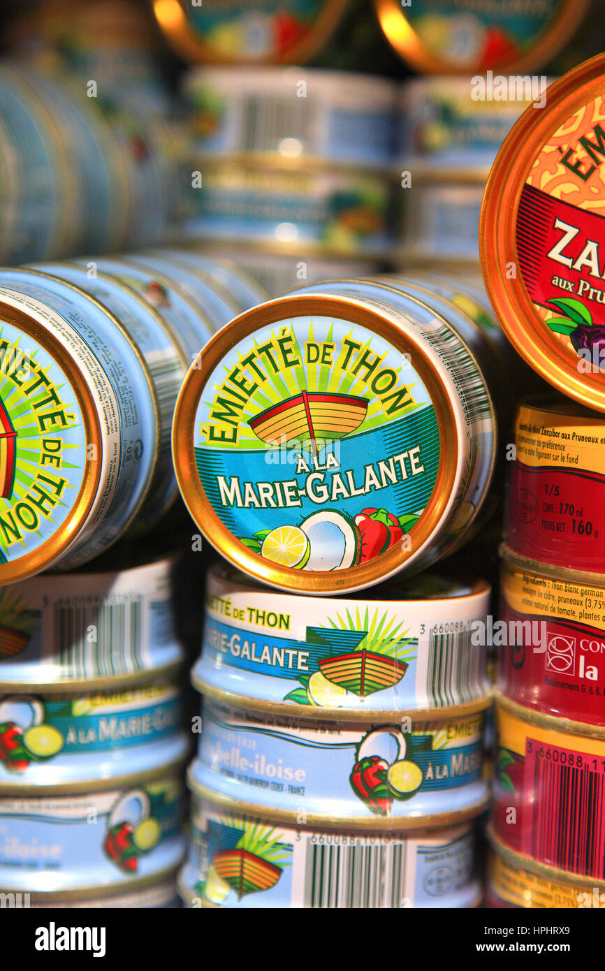 France, Brittany, Finistere, Pont Aven. Tuna box Stock Photo - Alamy
