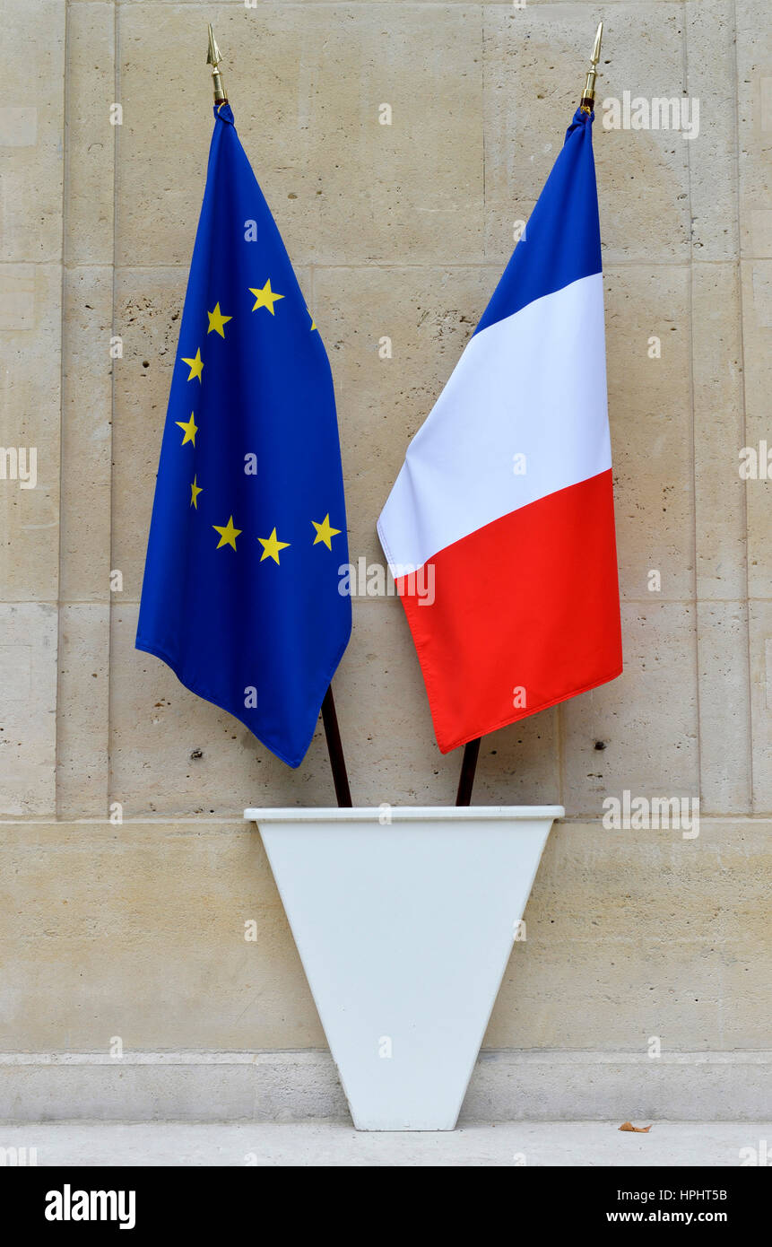 French and EU flag Stock Photo - Alamy