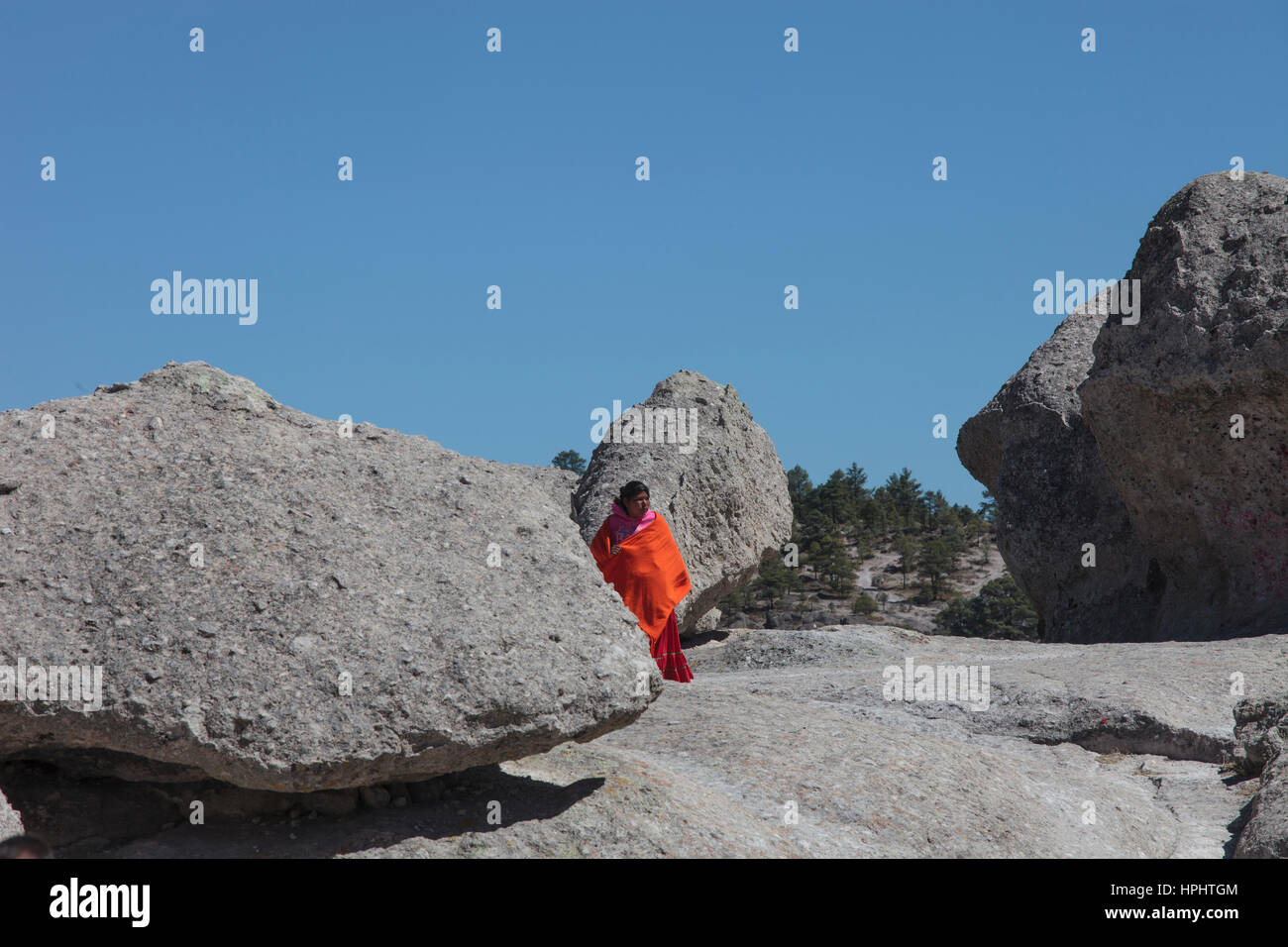 Mexico, Chihuahua State, Sierra Tarahumara, Creel, Tarahumara woman ...