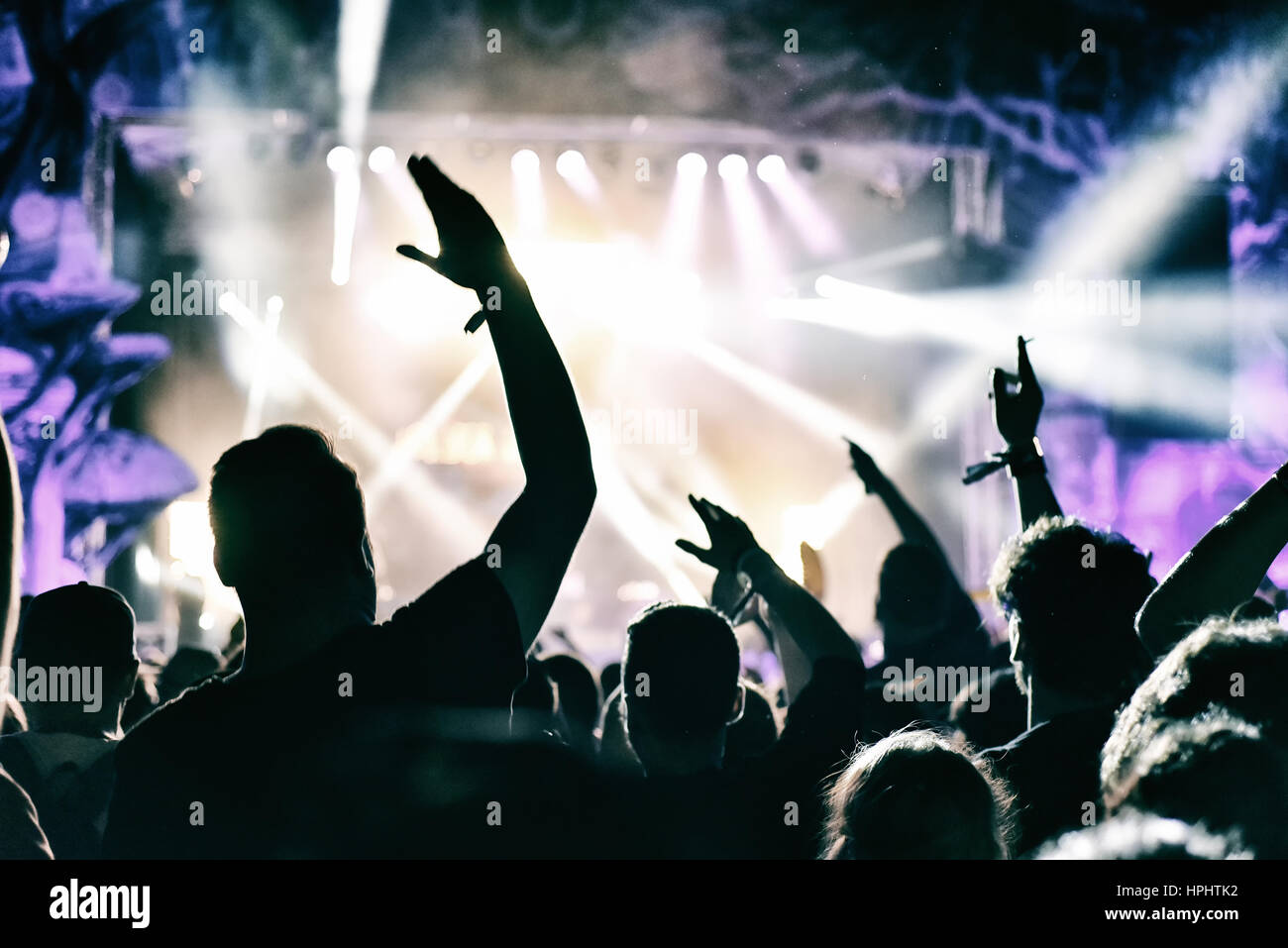 Concert crowd applauding at a music festival Stock Photo - Alamy