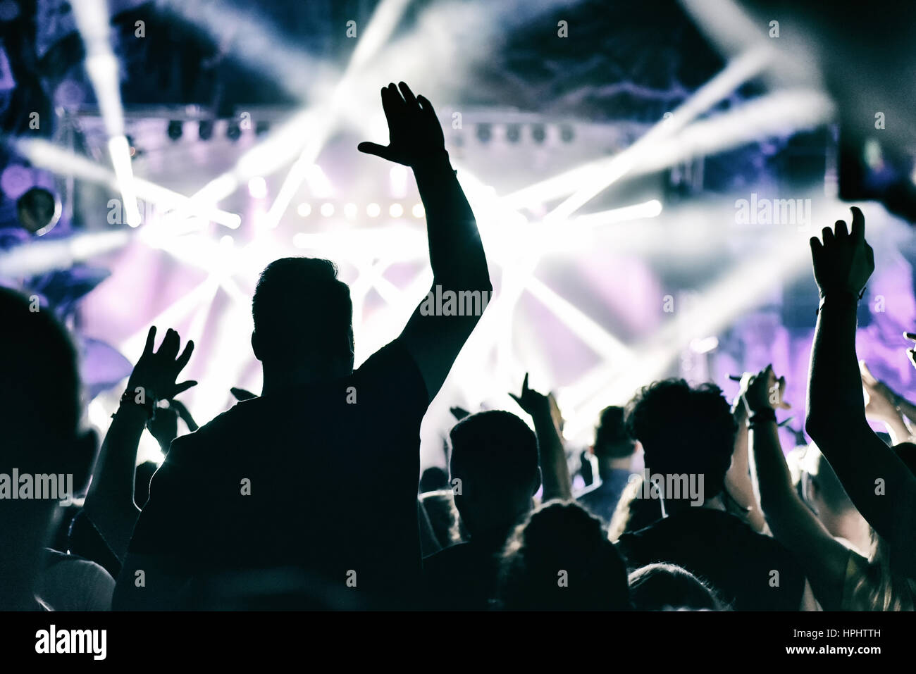 Concert crowd applauding at a music festival Stock Photo - Alamy