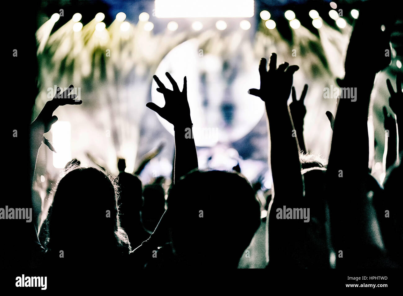 Concert crowd applauding at a music festival Stock Photo - Alamy
