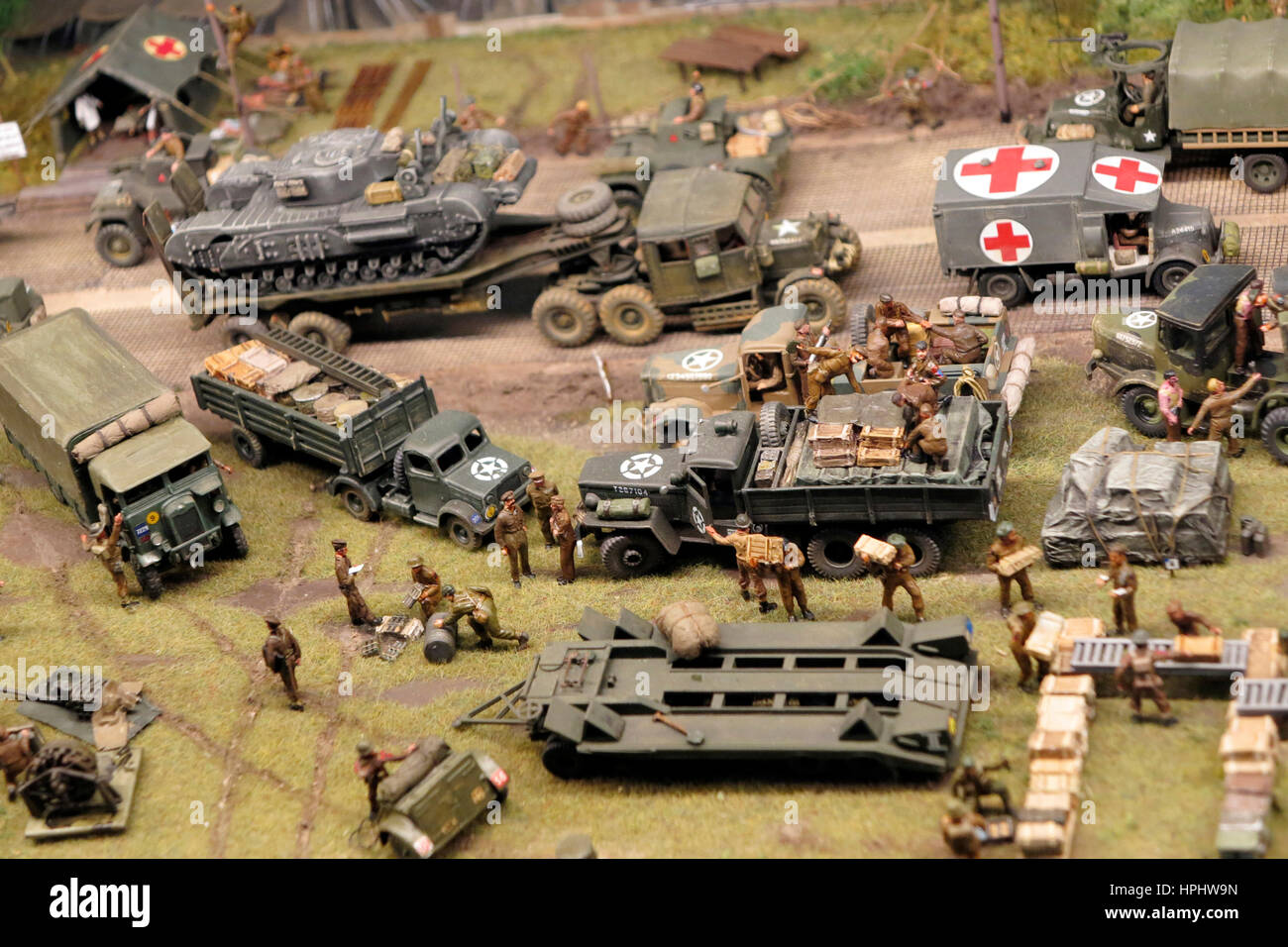 France, Normandy. Manche. Coutances. Exhibition of miniatures. Close-up ...