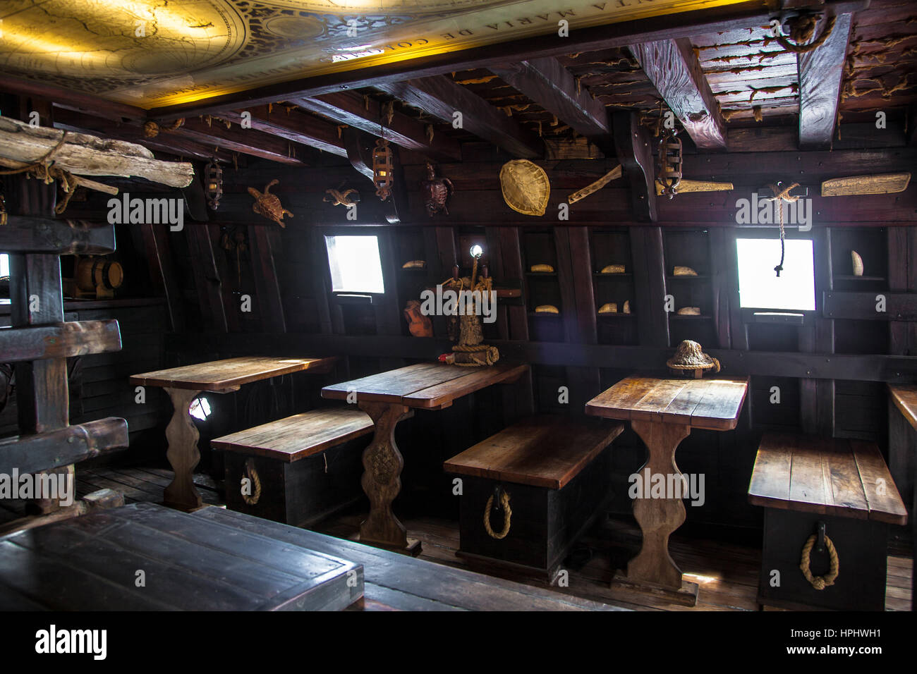 Madeira Island : Schooner "Santa Maria" inside the boat Stock Photo - Alamy