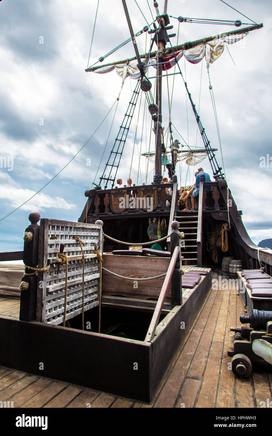 Madeira Island : Schooner "Santa Maria" outside the boat Stock Photo ...