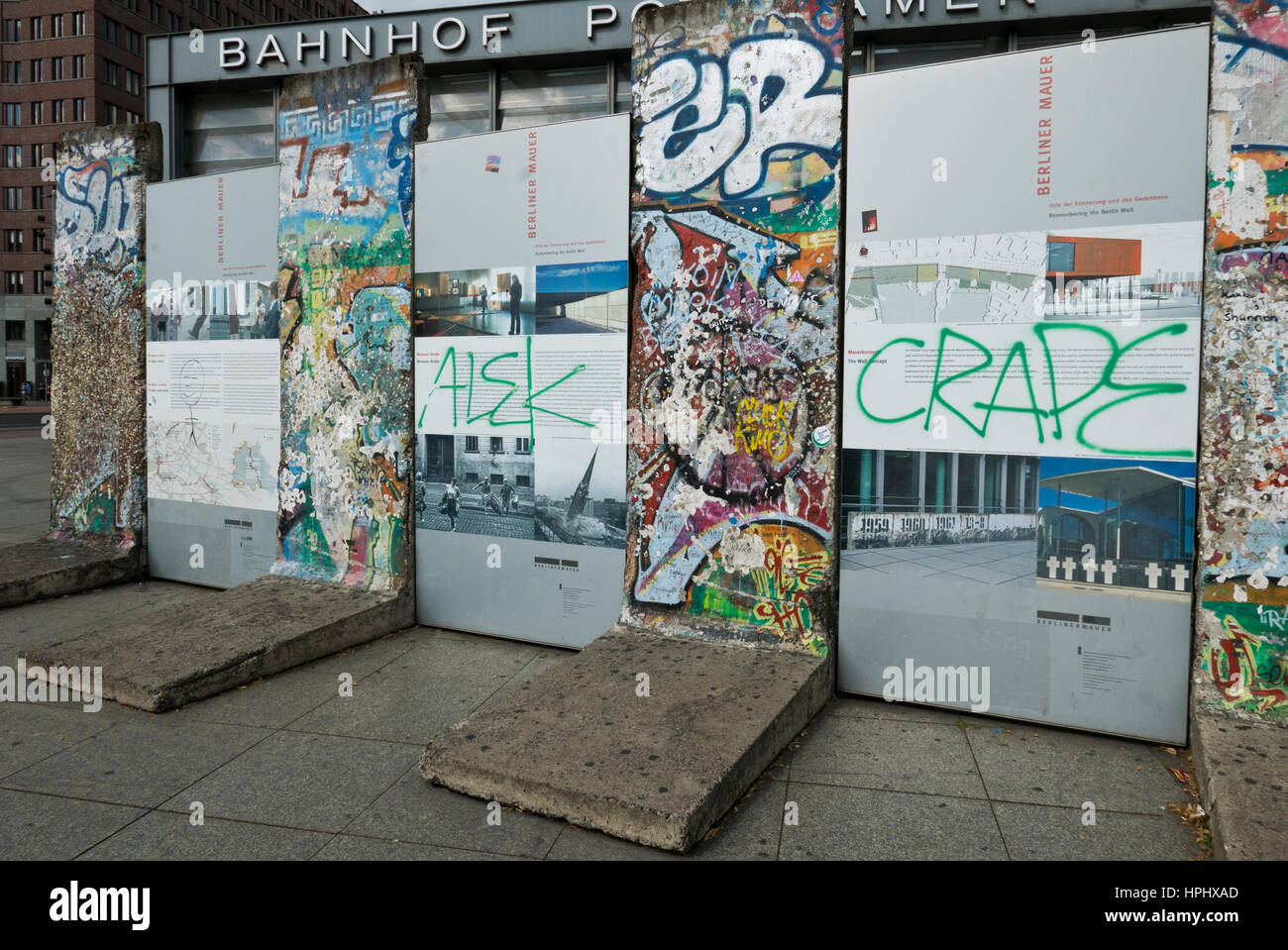 Remaining remnant of the Berlin Wall on display, Berlin, Germany. The ...
