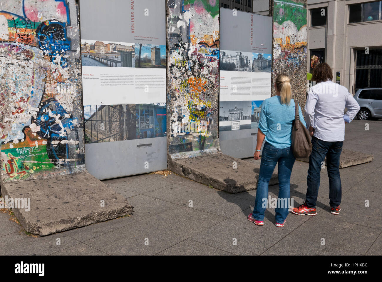 Remaining remnant of the Berlin Wall on display, Berlin, Germany. The ...