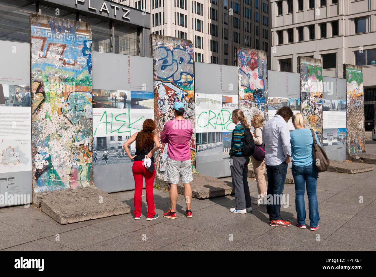 Remaining remnant of the Berlin Wall on display, Berlin, Germany. The ...
