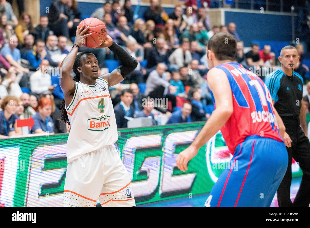 October 28, 2015: Courtney Fortson #4 of Banvit Bandirma and Titus ...