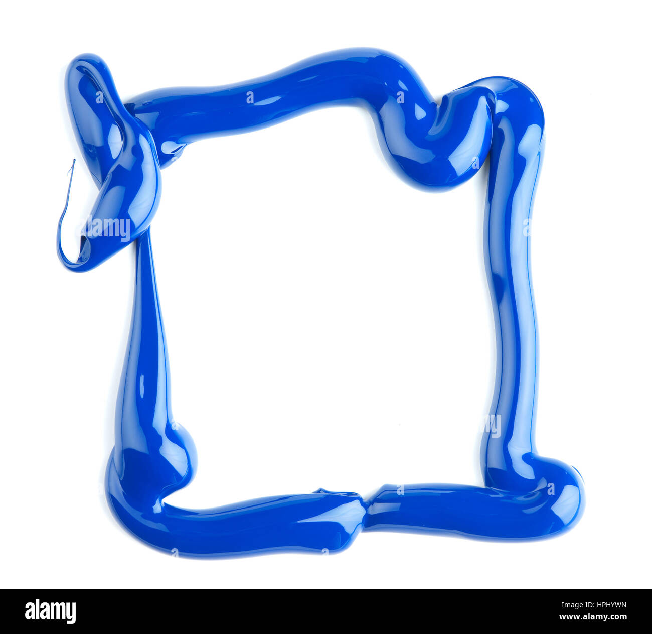 frame made of blue oil paint Stock Photo - Alamy