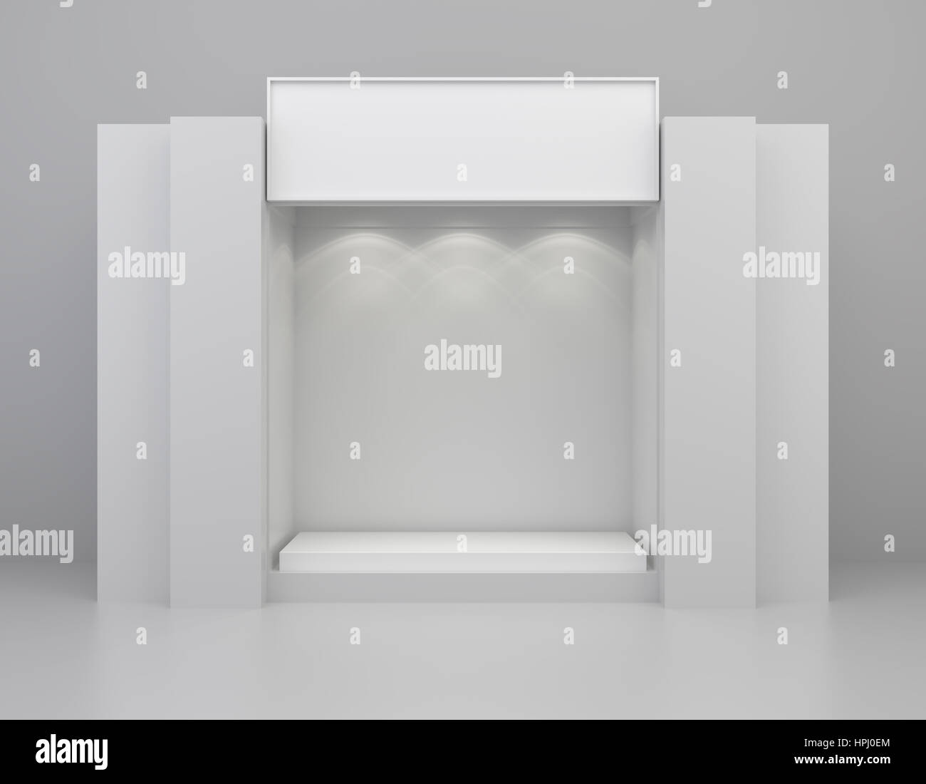 Front view of empty clean showcase Stock Photo - Alamy