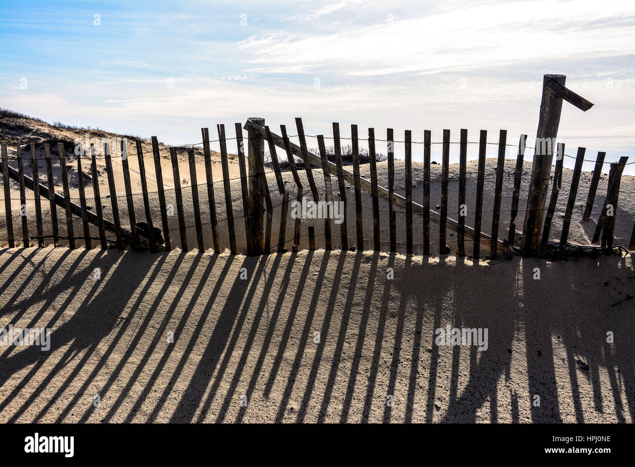 Seaside fence beach row hi-res stock photography and images - Alamy