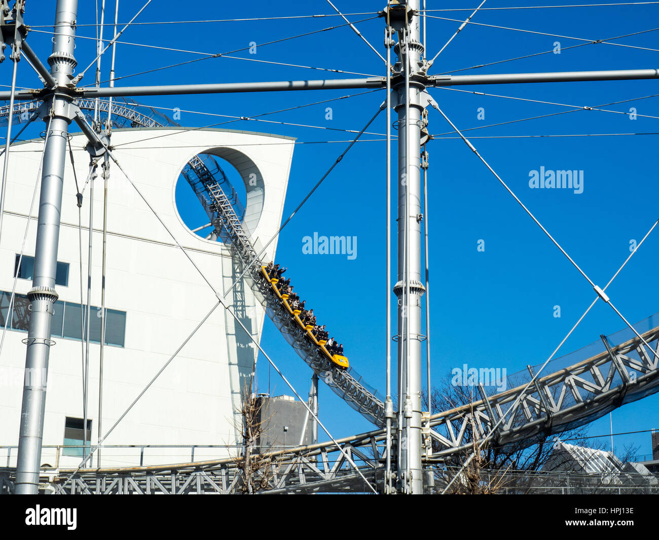 The Thunder Dolphin roller coaster at the Tokyo Dome City Attractions ...