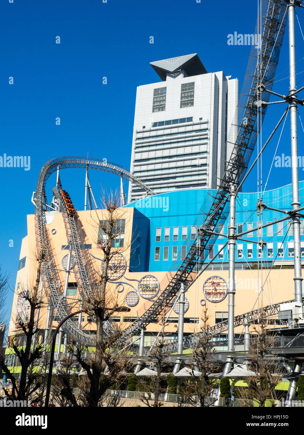 The Thunder Dolphin roller coaster at the Tokyo Dome City Attractions ...