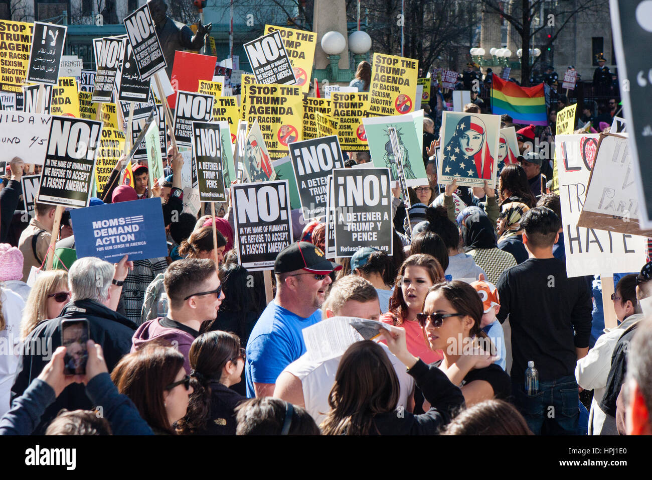 Chicago, Illinois - Feb. 19, 2017: Chicago marks the one-month ...