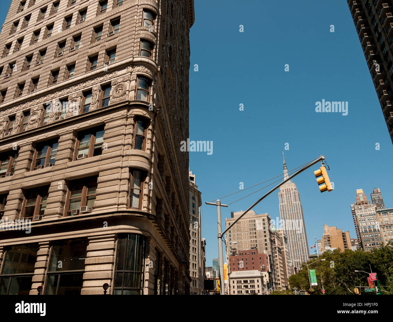 Eye level view of the back of the Flatiron Buiding. The Empire State is ...