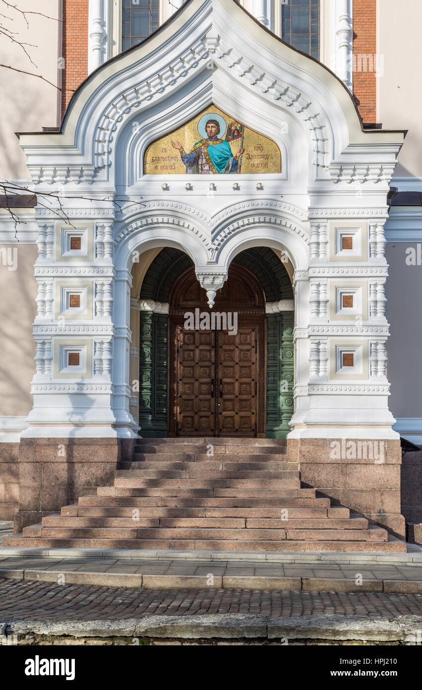 Entrance of cathedral of Alexander Nevsky in Tallinn. Estonia Stock ...