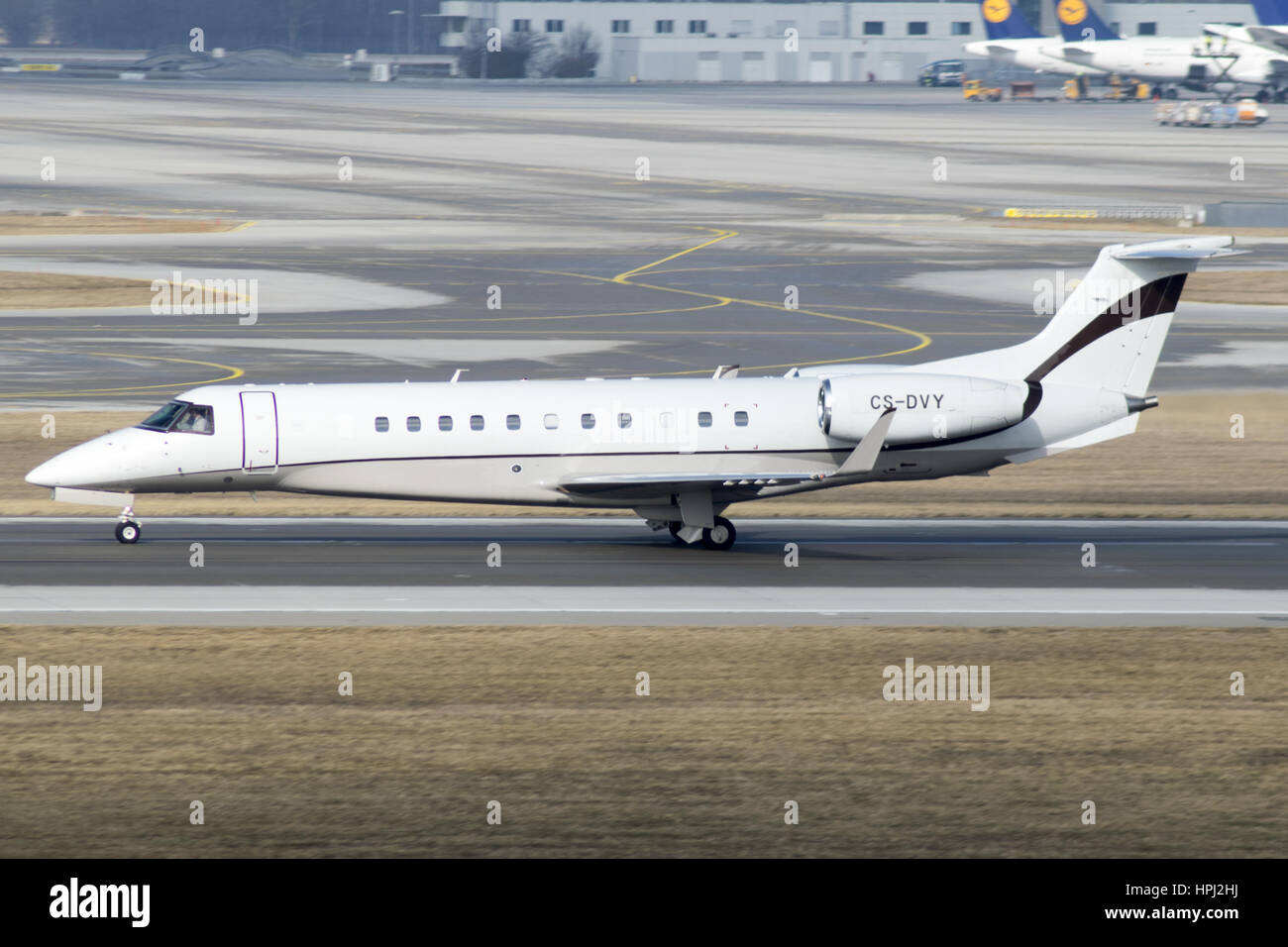 private jet during takeoff at munich airport, germany Stock Photo - Alamy
