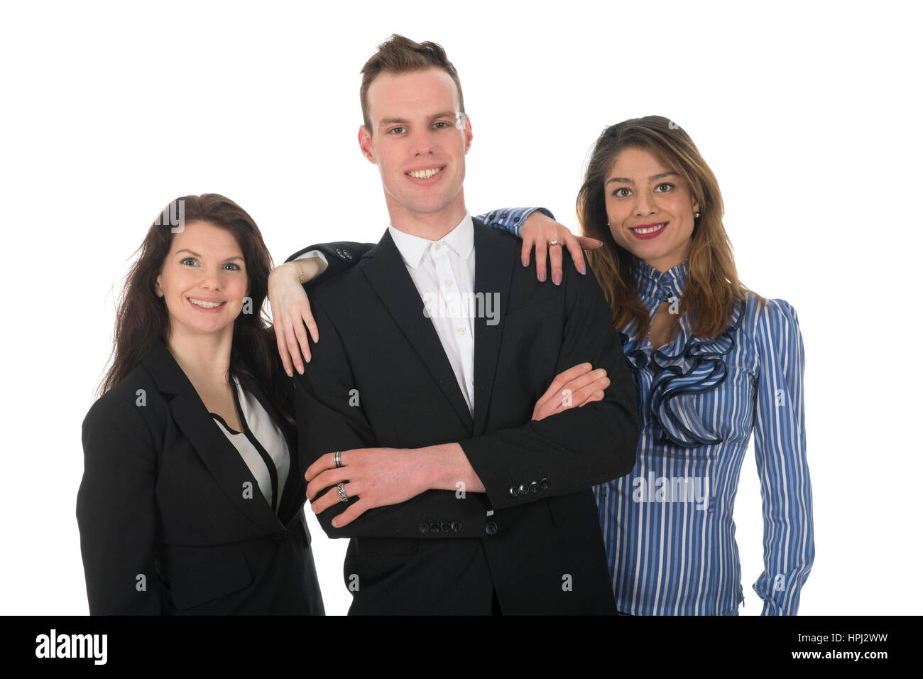 Modern business team isolated over white background Stock Photo - Alamy