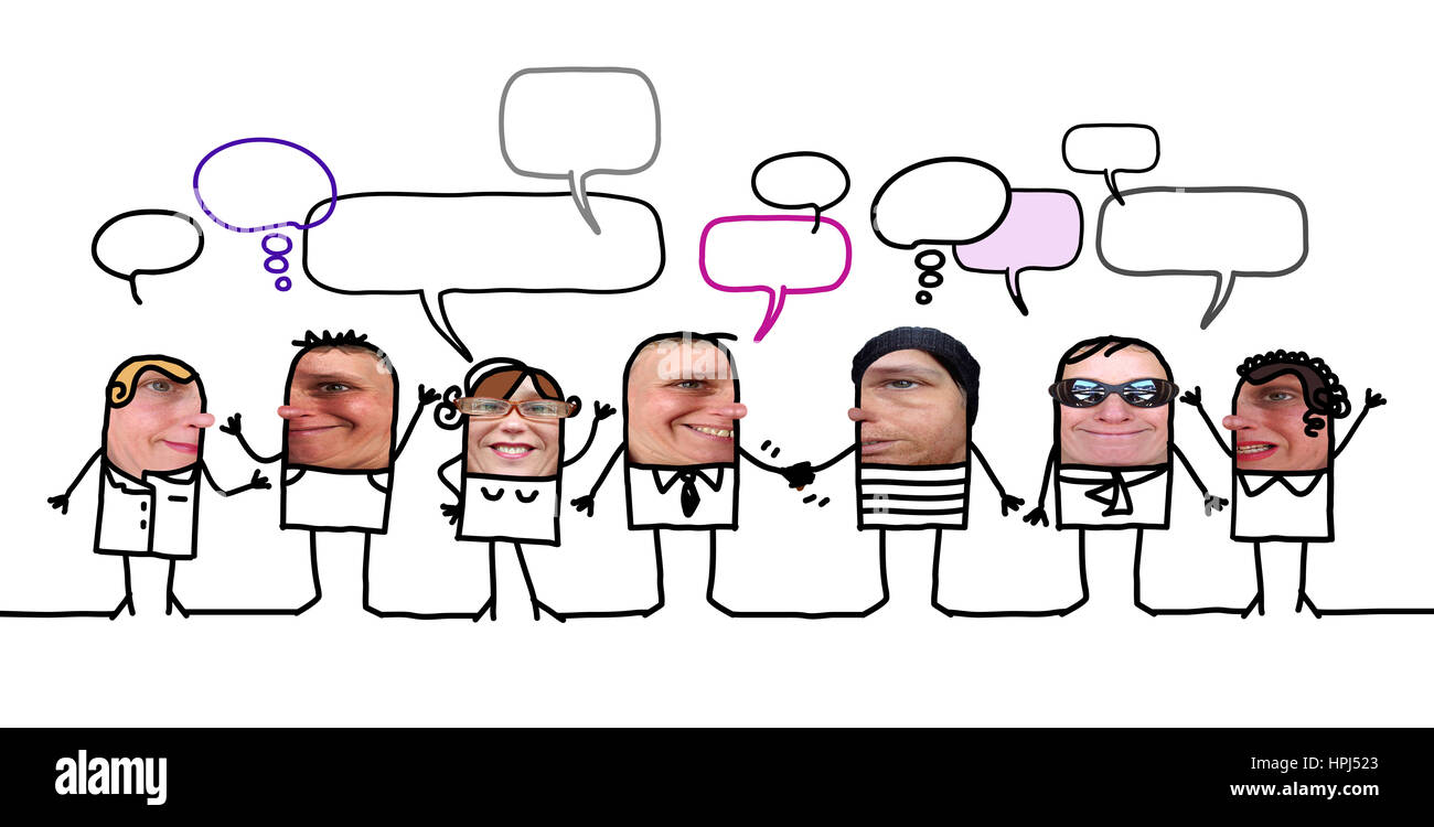 Cartoon people - social network Stock Photo - Alamy