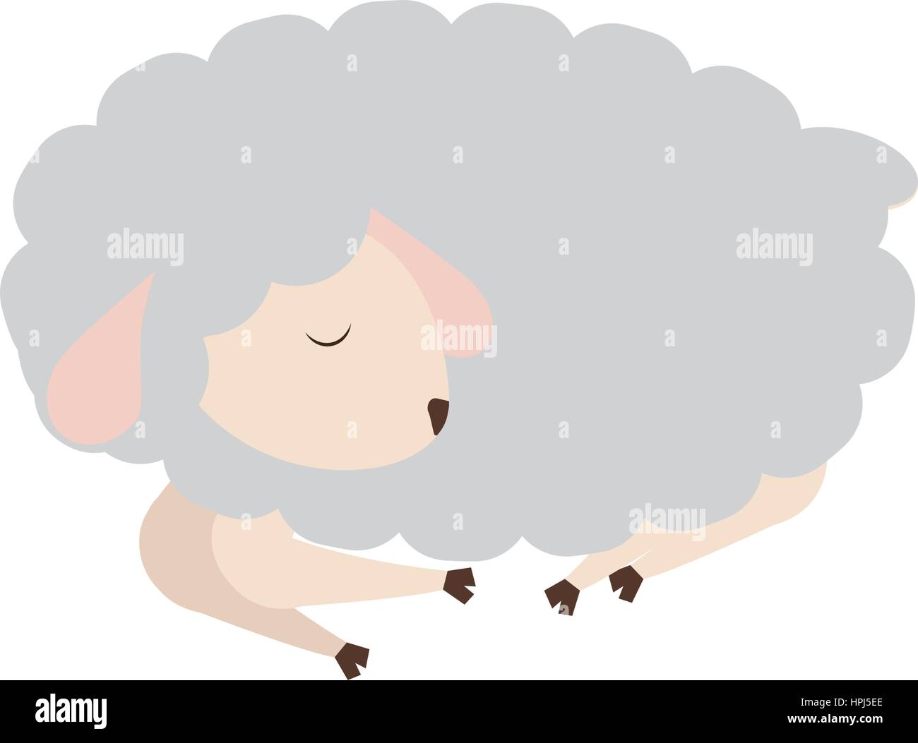 Sheep sleeping cartoon icon vector illustration graphic design Stock ...