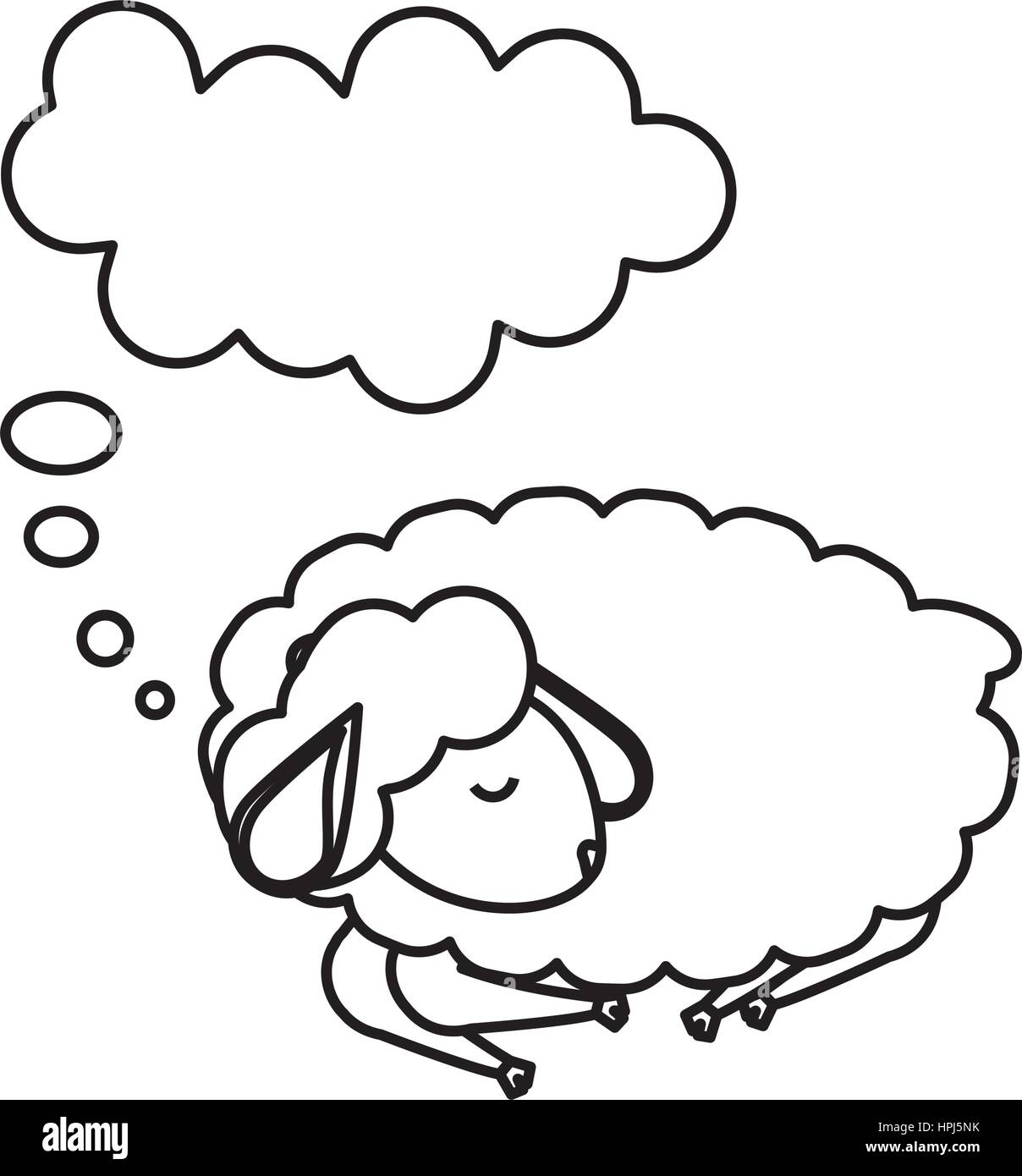 Sheep sleeping cartoon icon vector illustration graphic design Stock ...