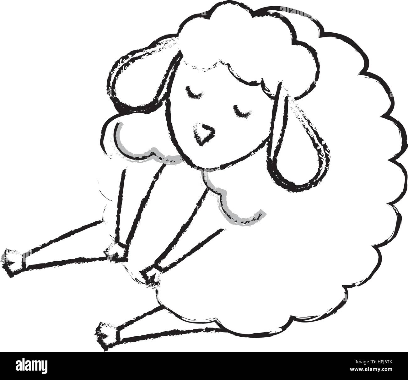 Sheep sleeping cartoon icon vector illustration graphic design Stock ...