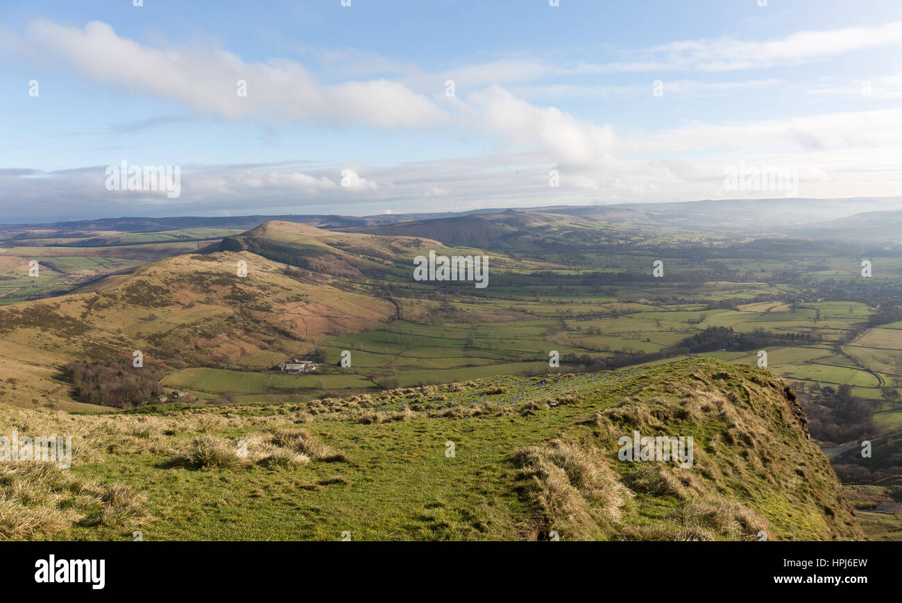 Lose Hill from Mam Tor, Edale, Peak District Stock Photo - Alamy
