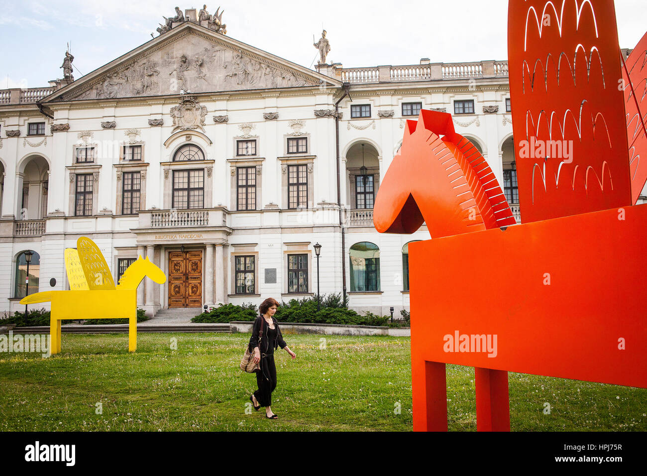 Norodowa library ,Palac Rzeczypospolitej, Warsaw, Poland Stock Photo ...