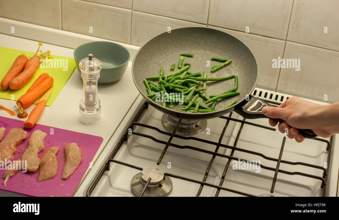 cooking at home kitchen Stock Photo - Alamy