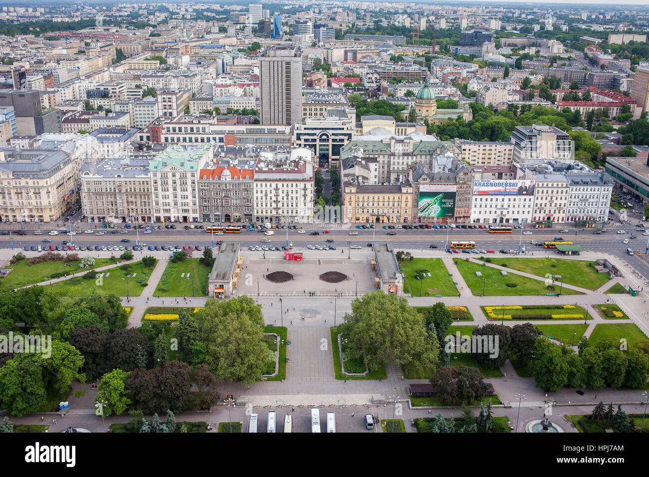 Plac Defilad square and skyline, from the viewpoint of Palace of ...