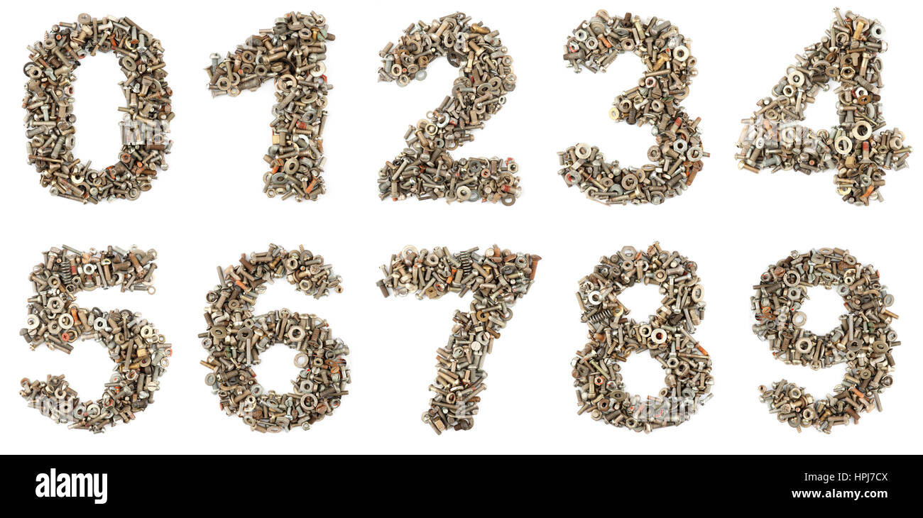 numbers made of bolts Stock Photo - Alamy