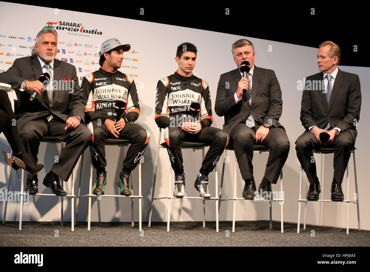 (left-right) Sahara Force India F1 Team Owner Dr. Vijay Mallya, drivers ...